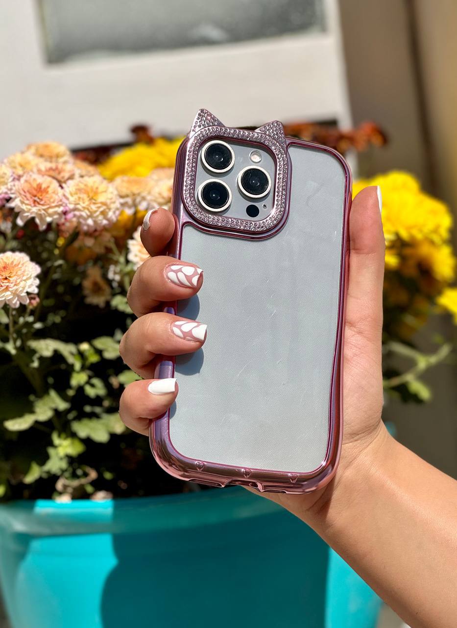 قاب موبایل رز دیاموند نگینی گوش دار - CaseNab